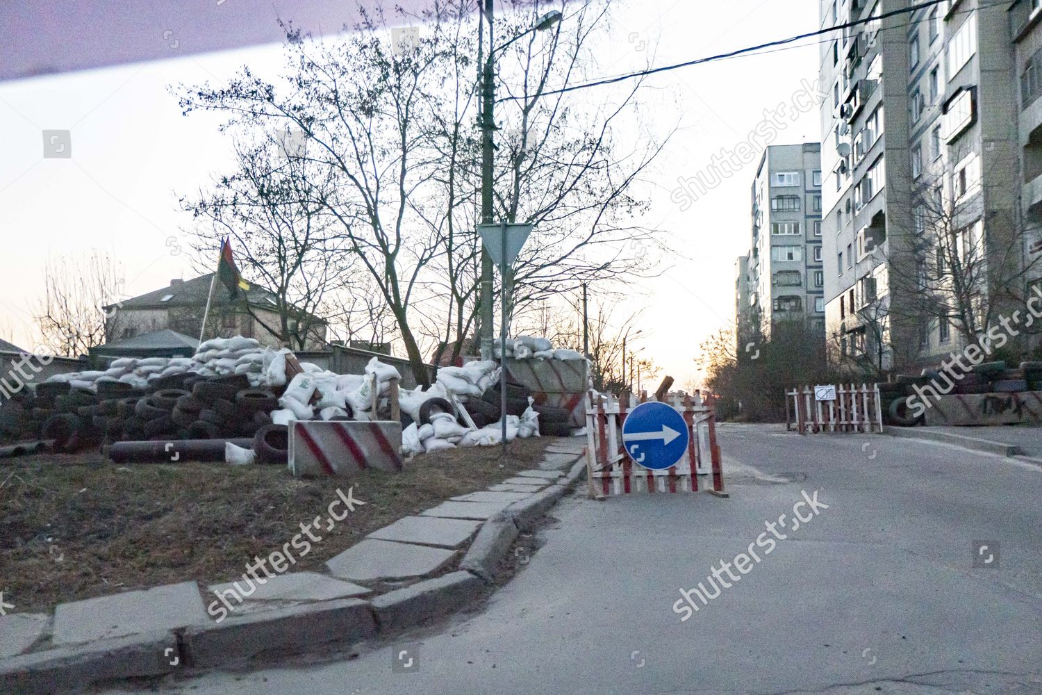 Barricade Checkpoint City Lviv Defend Antitank Editorial Stock Photo ...