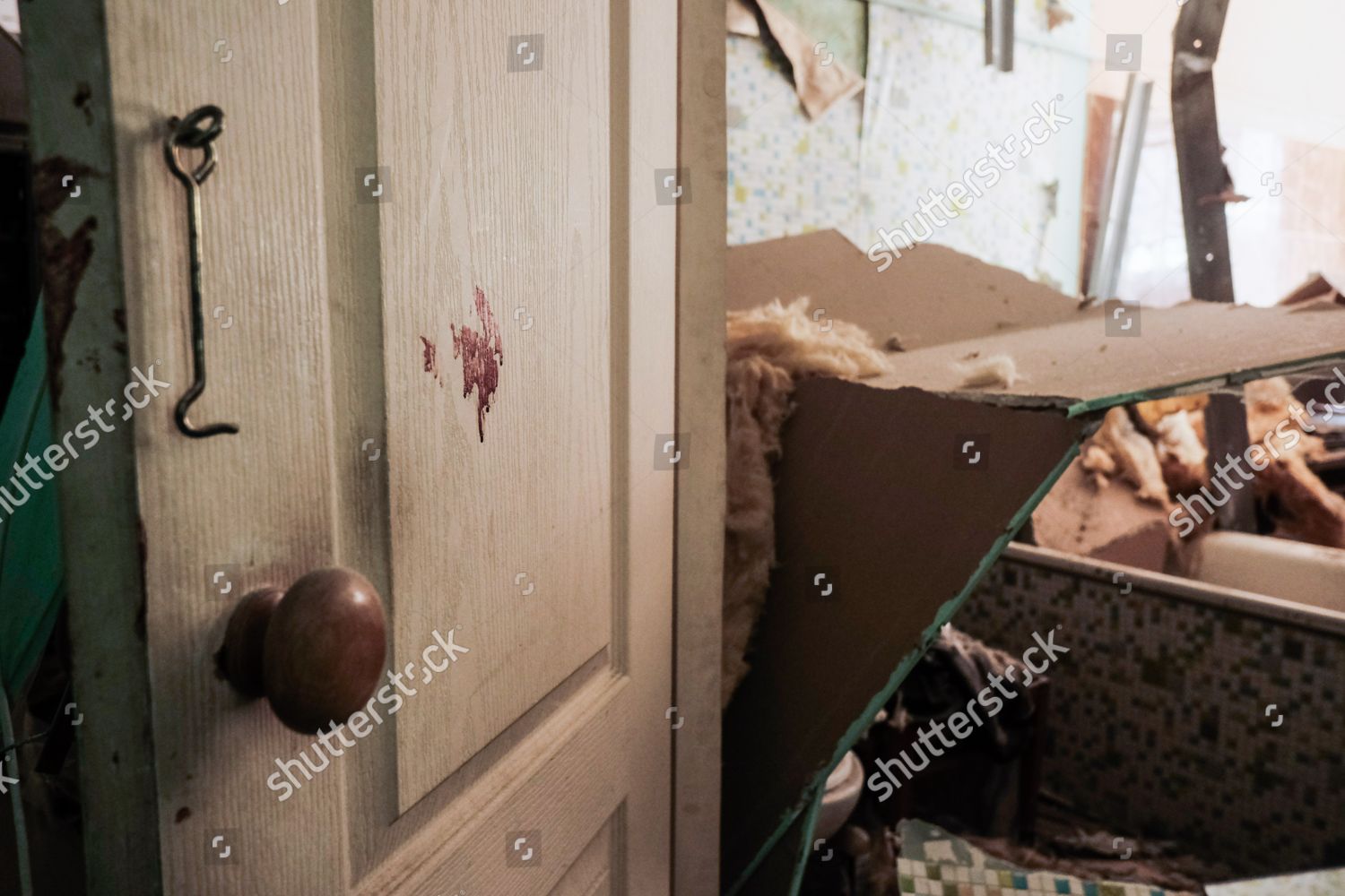Blood Stains Indicate Casualty Basement Apartment Editorial Stock Photo ...