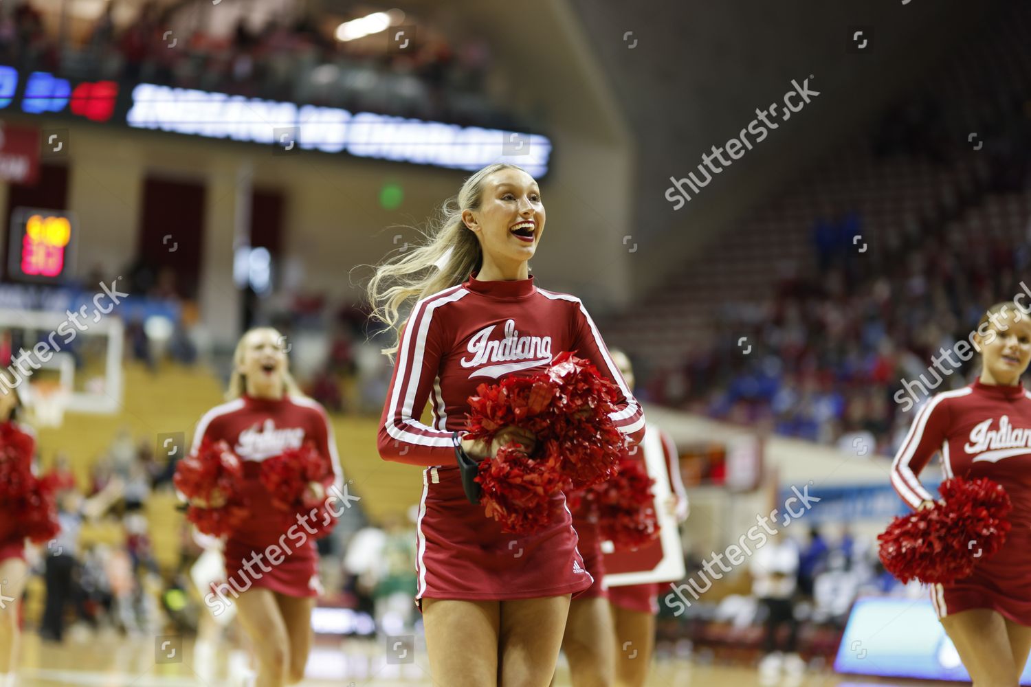 Indiana University Cheerleaders Cheer Hoosiers Against Editorial Stock ...