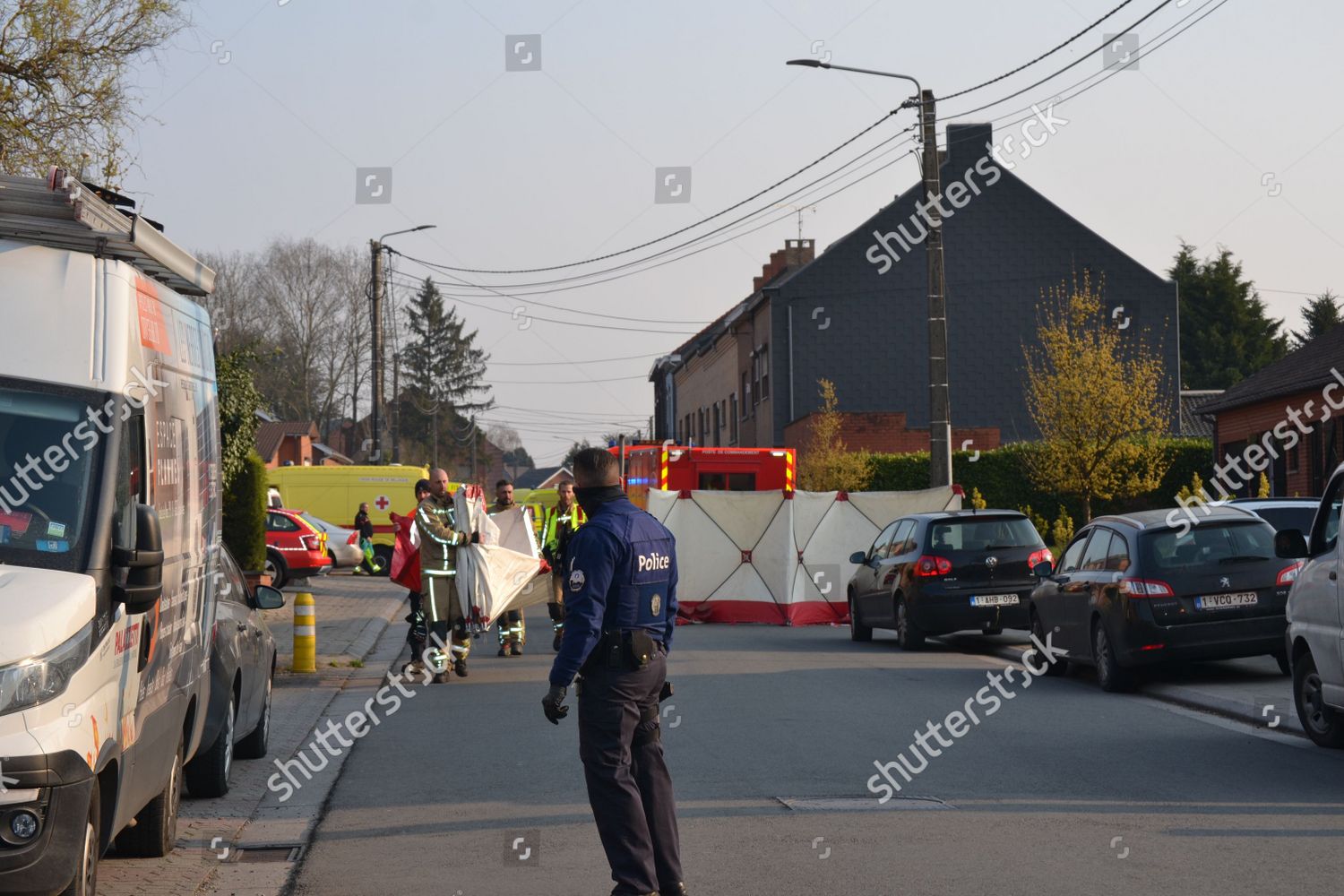Large Police Security Perimeter On Site Editorial Stock Photo - Stock ...