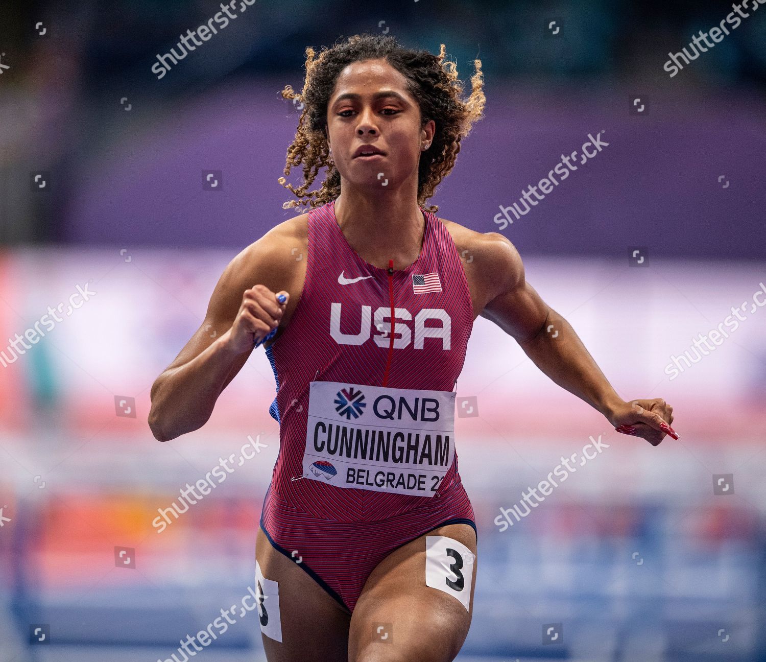 Gabriele Cunningham Usa Competing 60m Hurdles Editorial Stock Photo ...