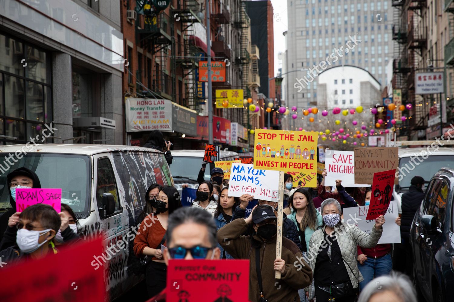 Large Crowd Protesters Marches Signs During Editorial Stock Photo ...