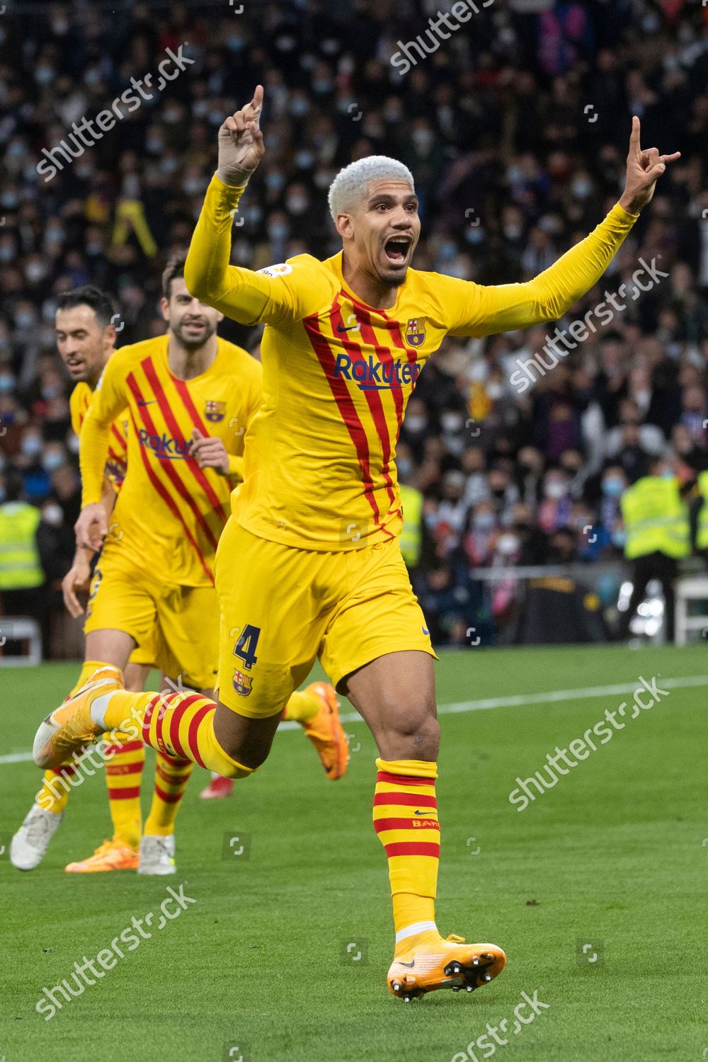 Barcelonas Player R Araujo Celebrates After Editorial Stock Photo ...