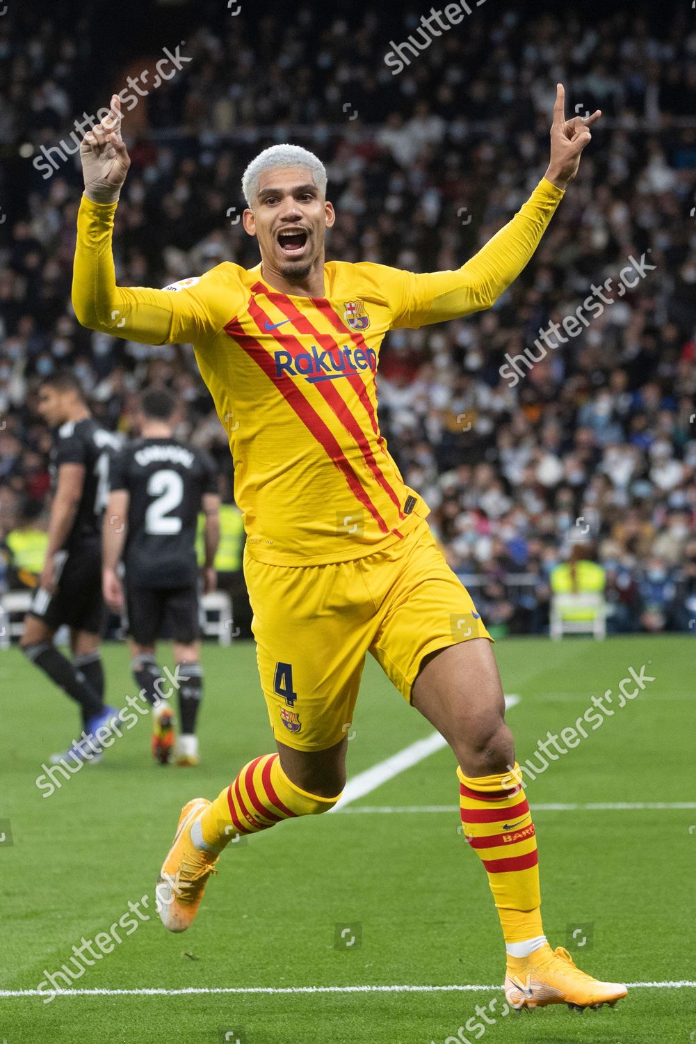 Barcelonas Player R Araujo Celebrates After Editorial Stock Photo ...