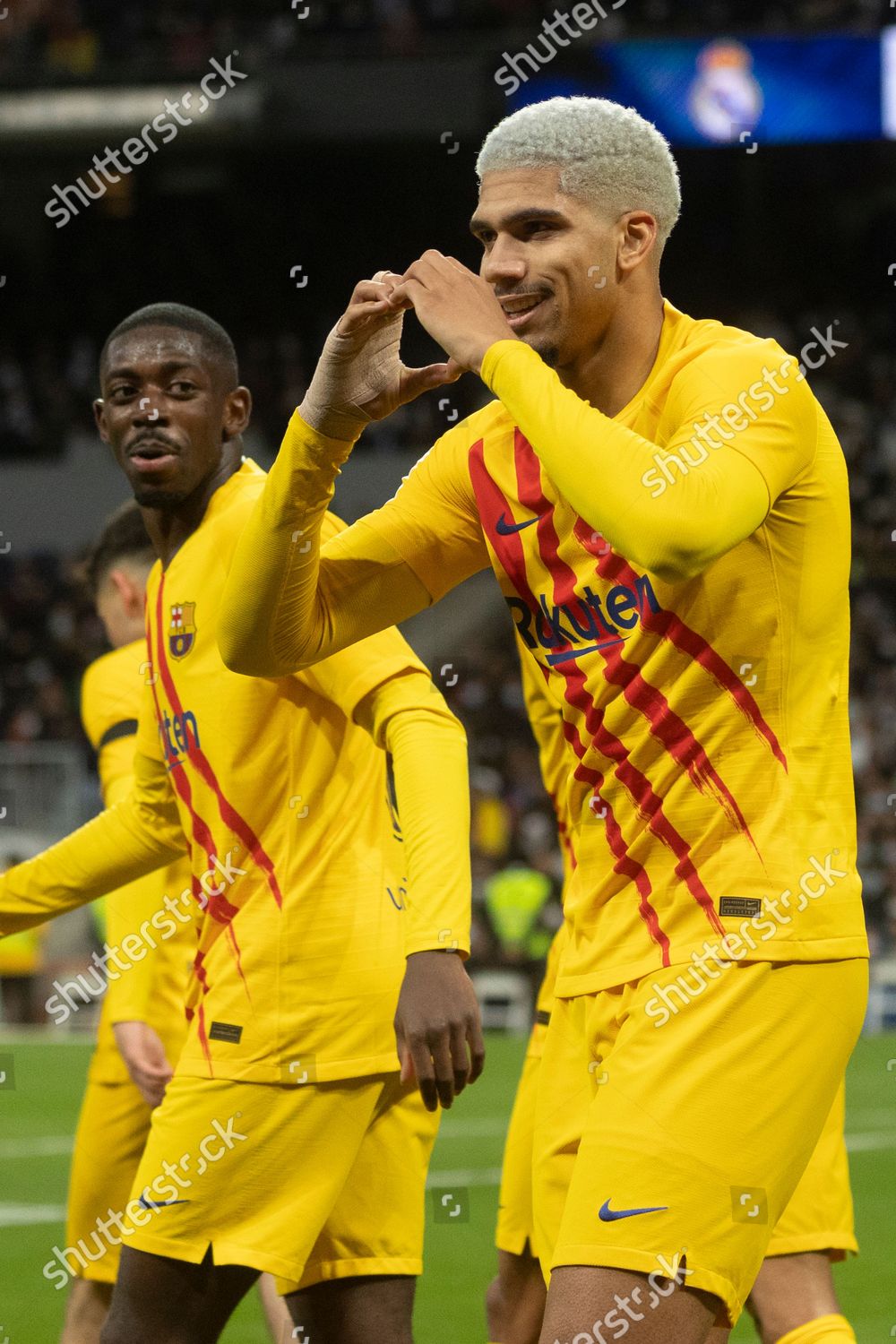 Barcelonas Player R Araujo Celebrates After Editorial Stock Photo ...