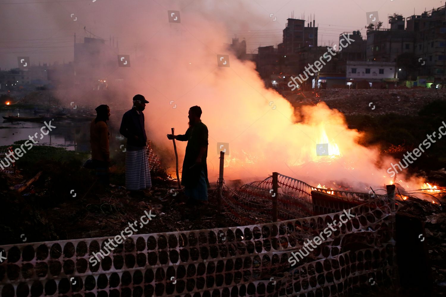 People Make Fire On Pile Polythene Editorial Stock Photo - Stock Image ...