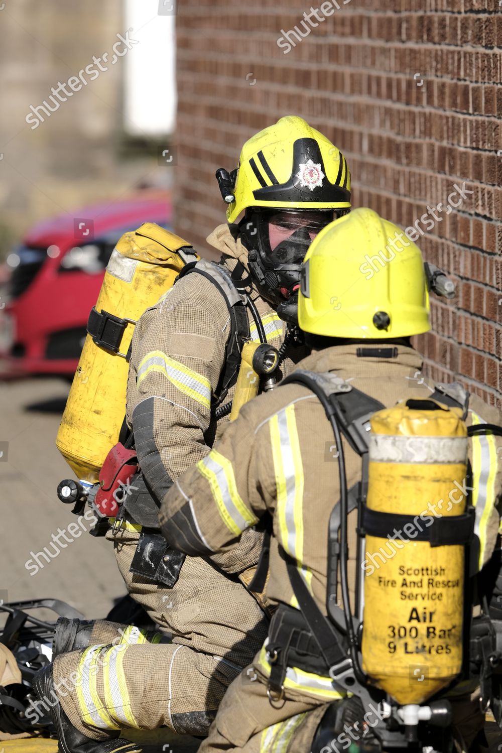 Firefighters Wearing Breathing Apparatus Return Ba Editorial Stock ...