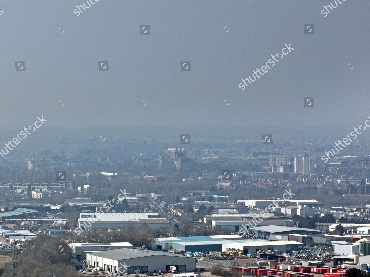 Hazy Mist Possible Air Pollution Envelopes Editorial Stock Photo ...