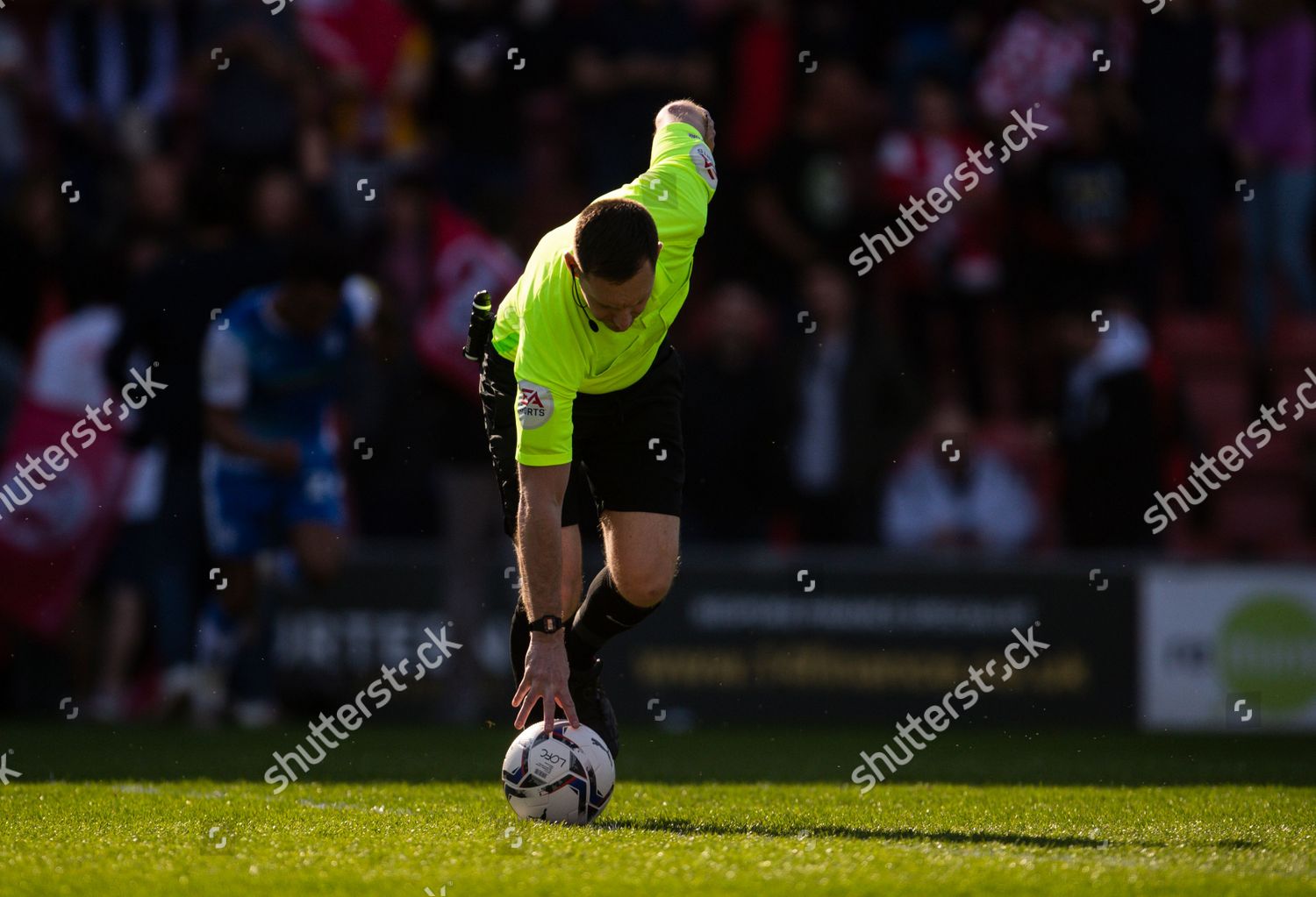 Simon Mather Referee Places Ball On Editorial Stock Photo - Stock Image ...