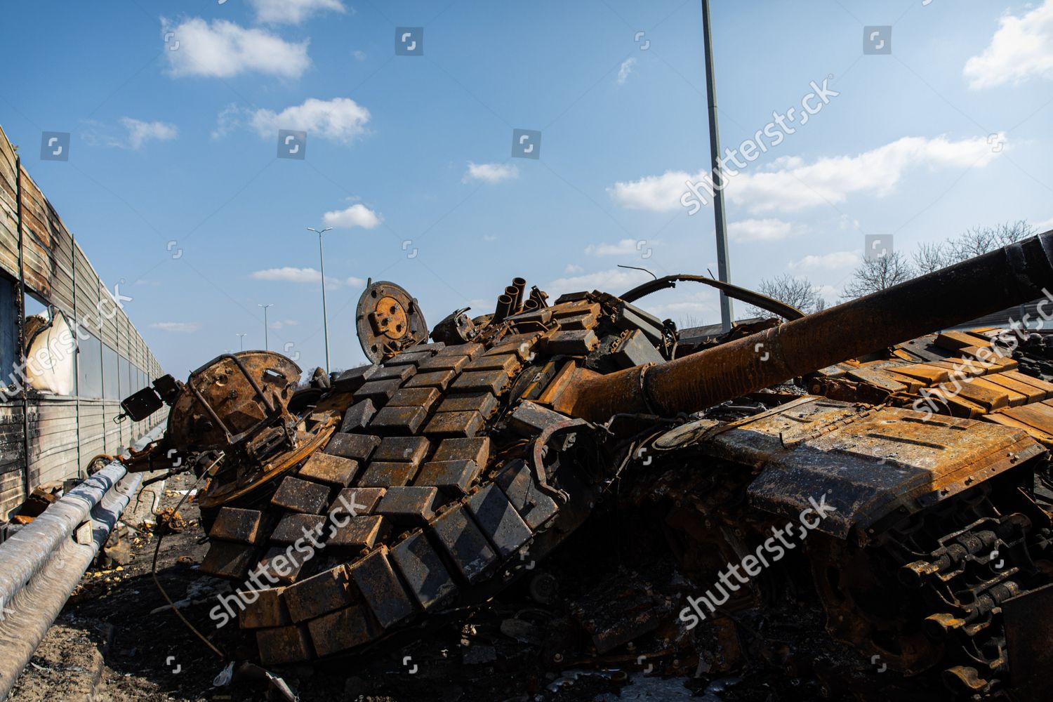 Damaged Turret Russian T72 Battle Tank Editorial Stock Photo - Stock ...