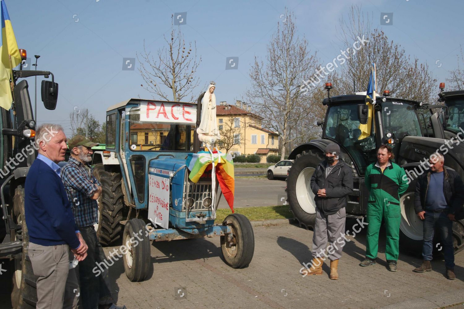 Caravan Farmers Tractors Arrives Via Ripamonti Editorial Stock Photo ...