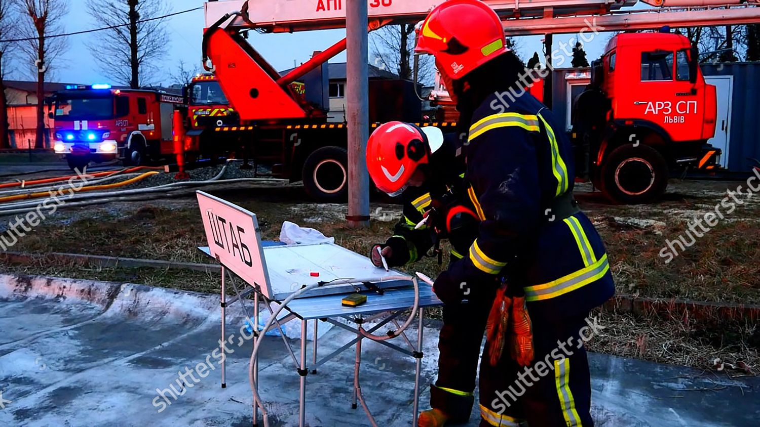 Ukrainian Firefighters Responders Work Site Fuel Editorial Stock Photo ...