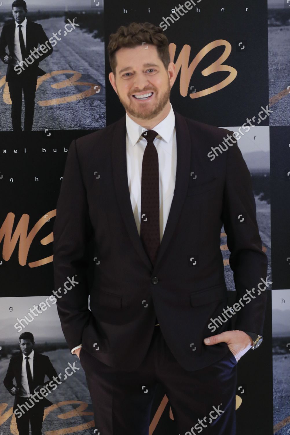 Michael Buble Poses Photographers During Presentation Editorial Stock ...