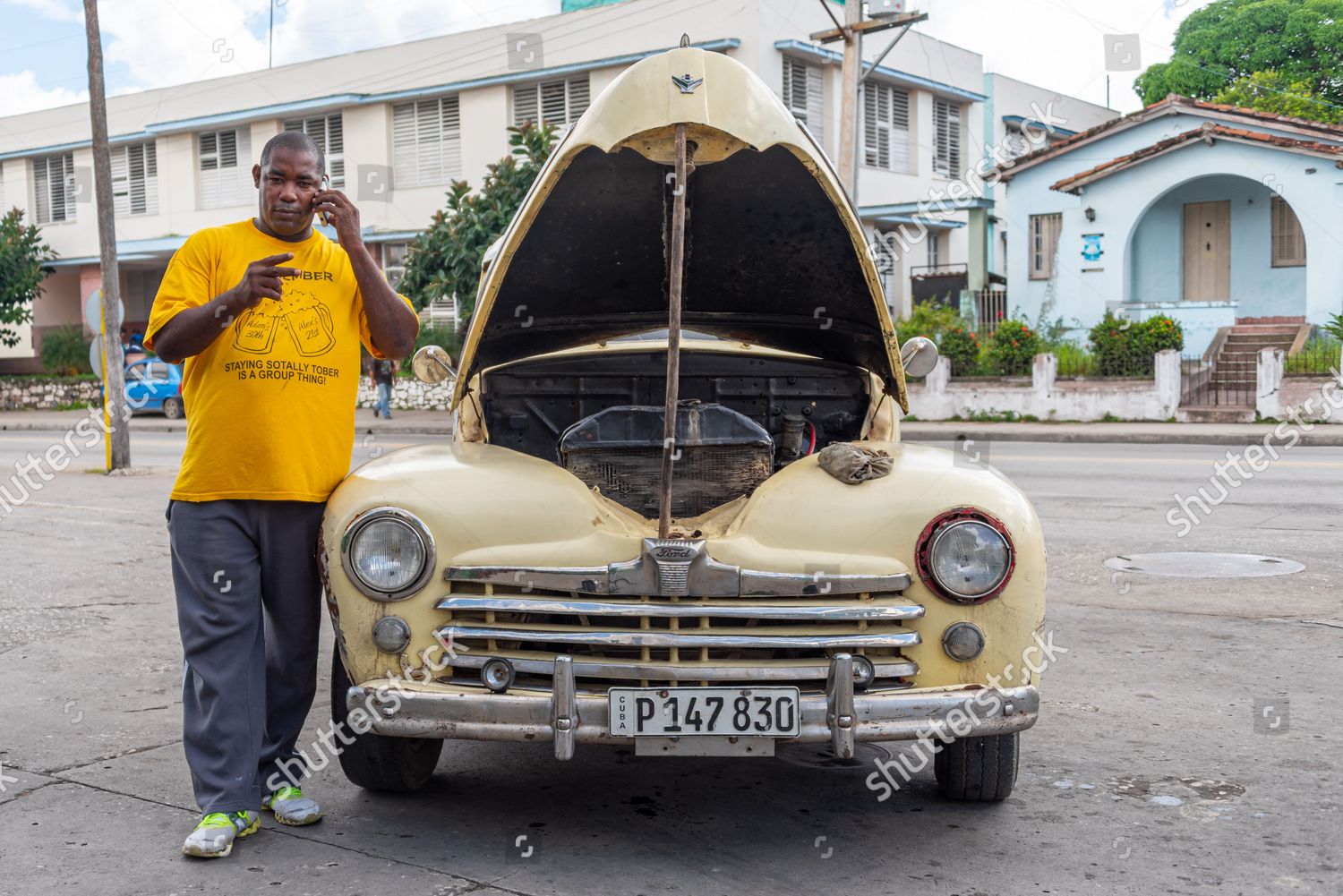 Cuban Man Calls His Mechanic Over Editorial Stock Photo - Stock Image ...