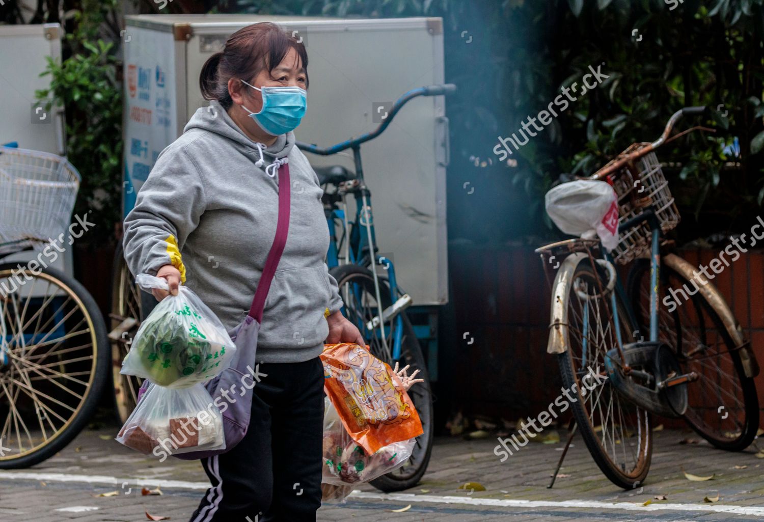 Woman Carrying Food Rations Walks On Editorial Stock Photo - Stock ...