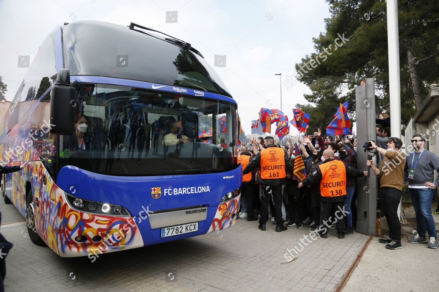 Arrival Team Bus Camp Nou During Editorial Stock Photo - Stock Image ...
