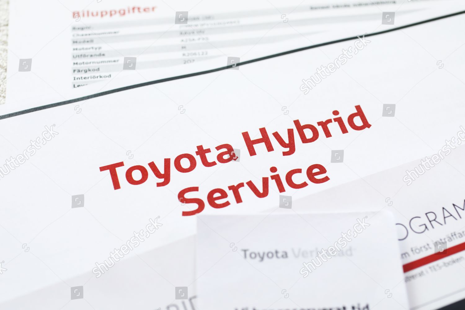 Toyota Hybrid Service Papers Toyota Service Editorial Stock Photo ...