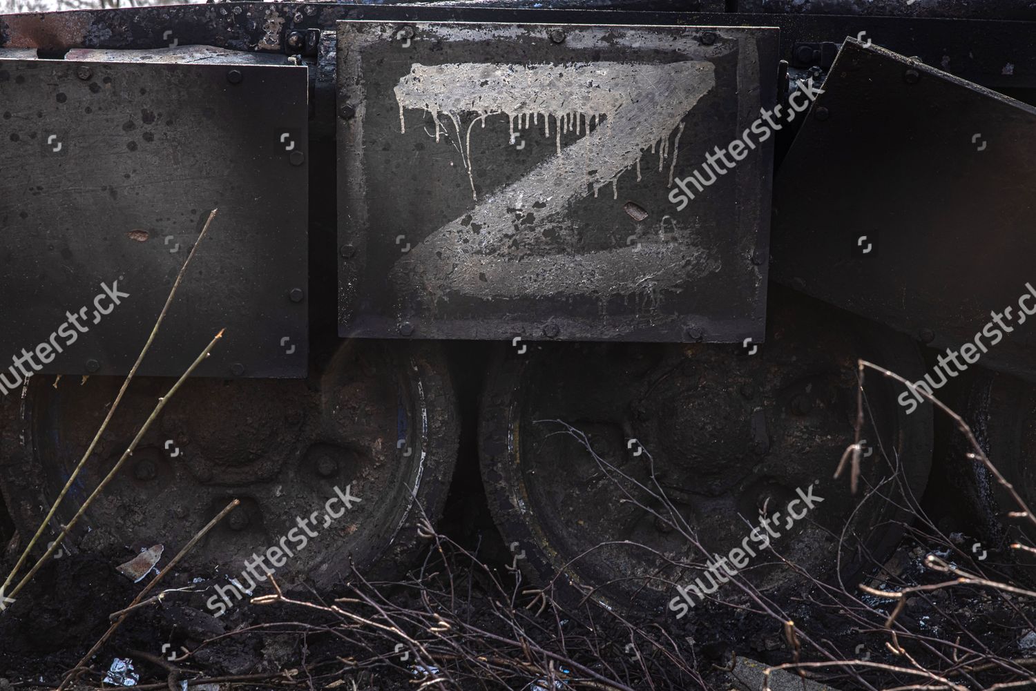 Destroyed Russian Tank Letter Z Russian Editorial Stock Photo - Stock ...
