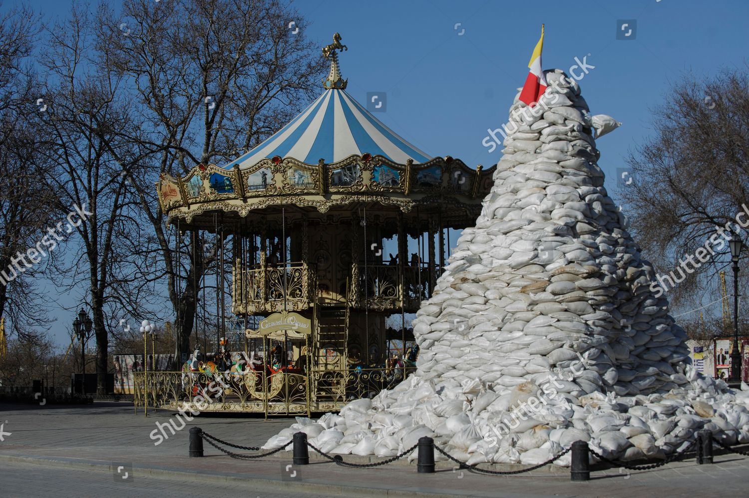 Statue Duke Richelieu Seen Entirely Covered Editorial Stock Photo ...