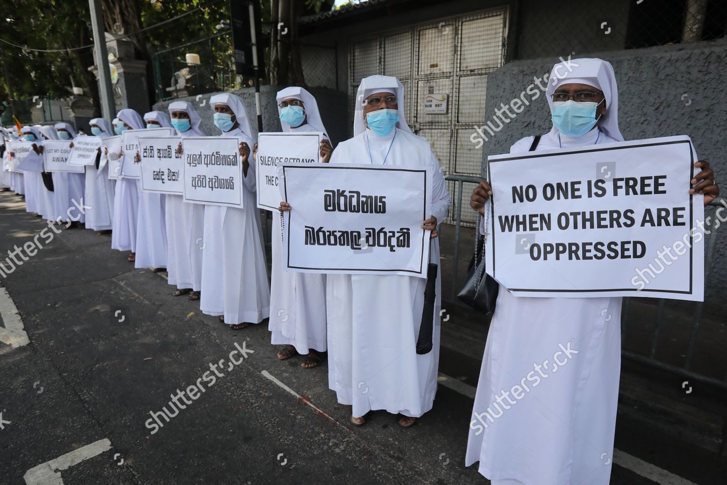 Sri Lankan Catholic Nuns Protest Aginst Editorial Stock Photo - Stock ...