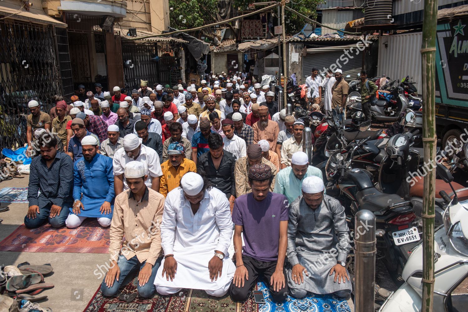 Muslim Devotees Offer Prayers Namaz On Editorial Stock Photo - Stock ...