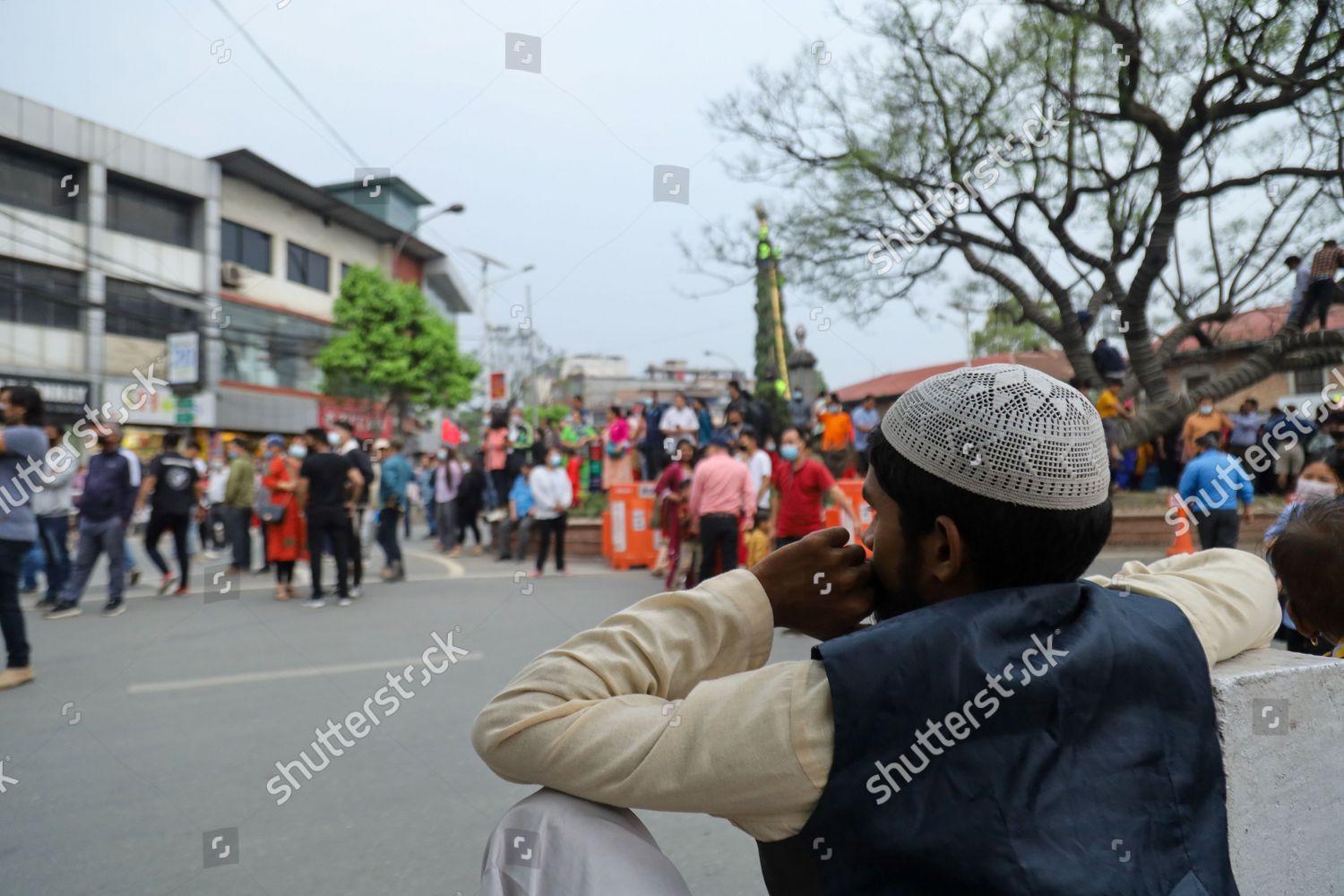 Nepali Islam Follower Sits Beside Road Editorial Stock Photo - Stock ...