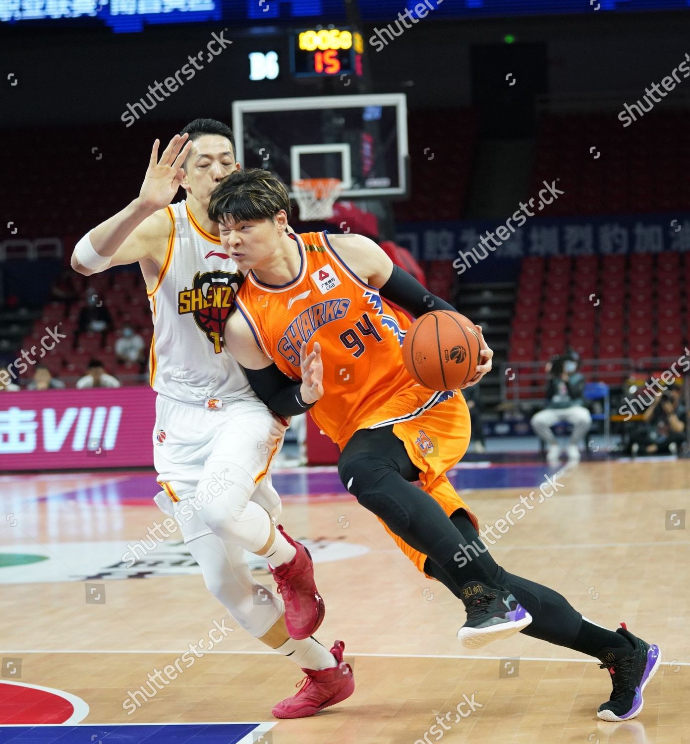Wang Zhelin R Shanghai Sharks Breaks Editorial Stock Photo - Stock ...