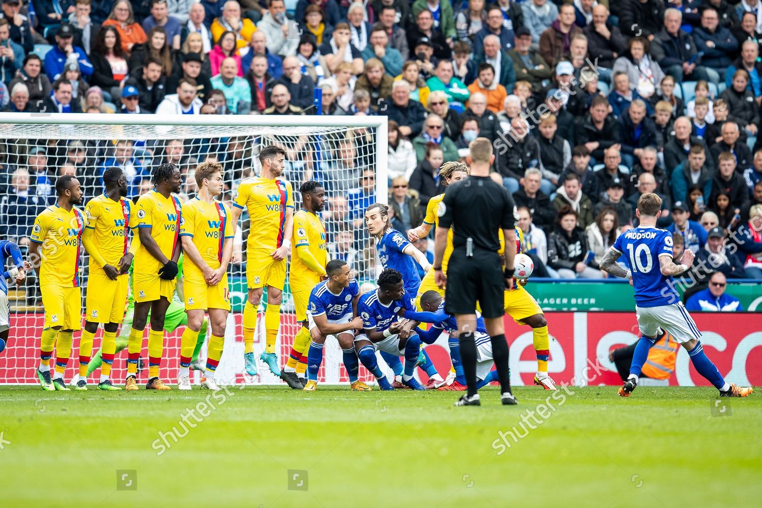 Palace Defend Freekick During Premier League Editorial Stock Photo ...