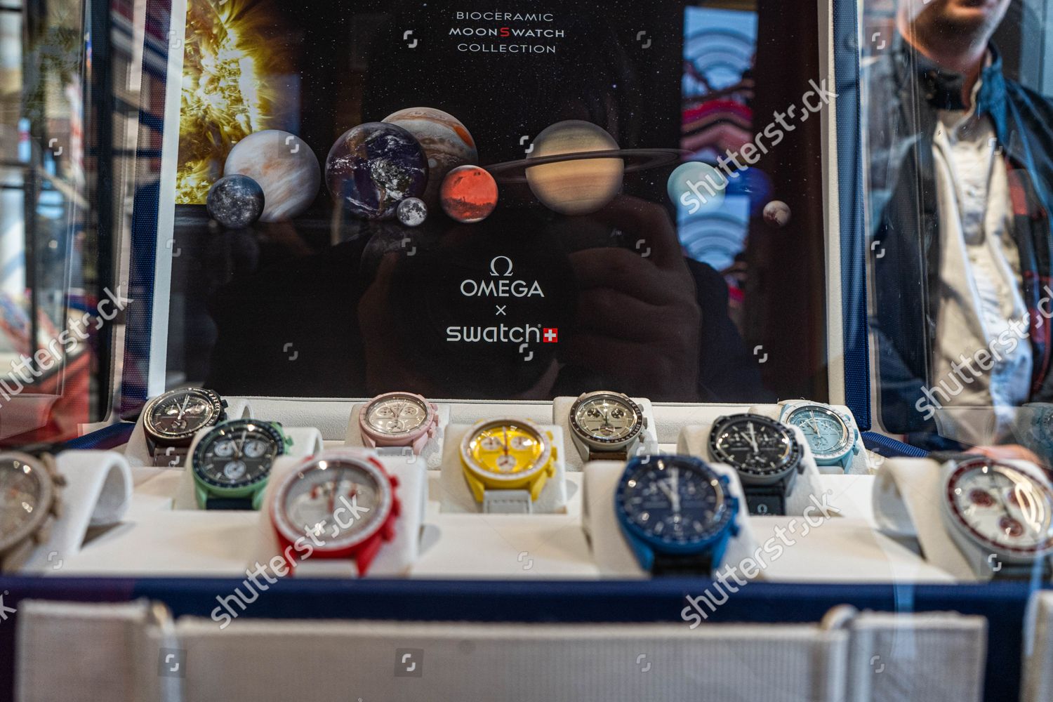Collection Moonswatch Watches On Display Swatch Editorial Stock Photo ...