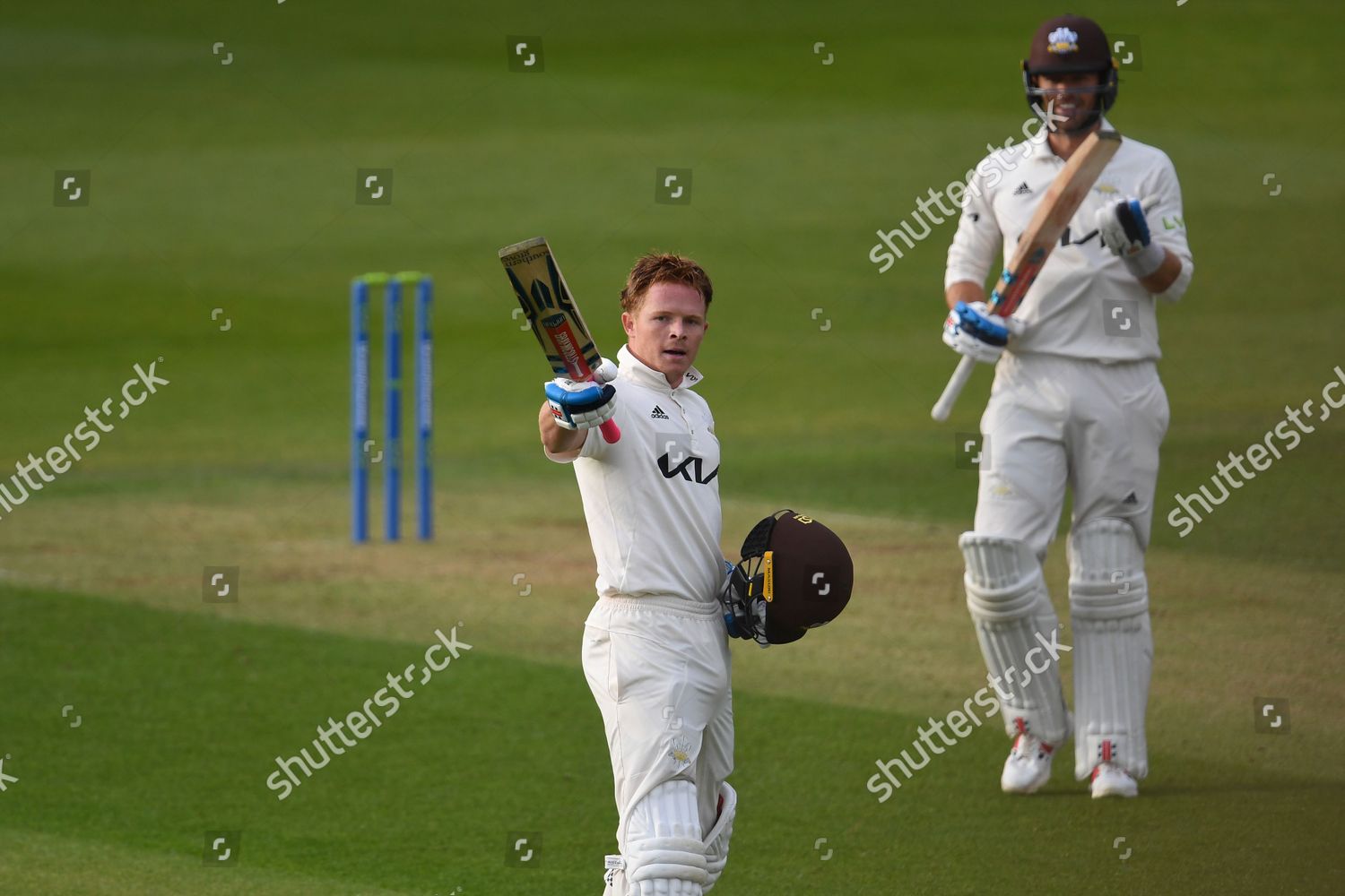 OLLIE POPE SURREY RAISES HIS BAT Editorial Stock Photo - Stock Image ...