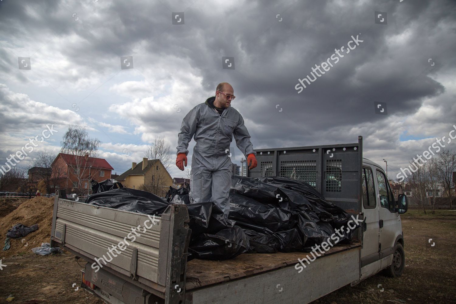 Experts Protective Suits Pull Human Remains Editorial Stock Photo ...