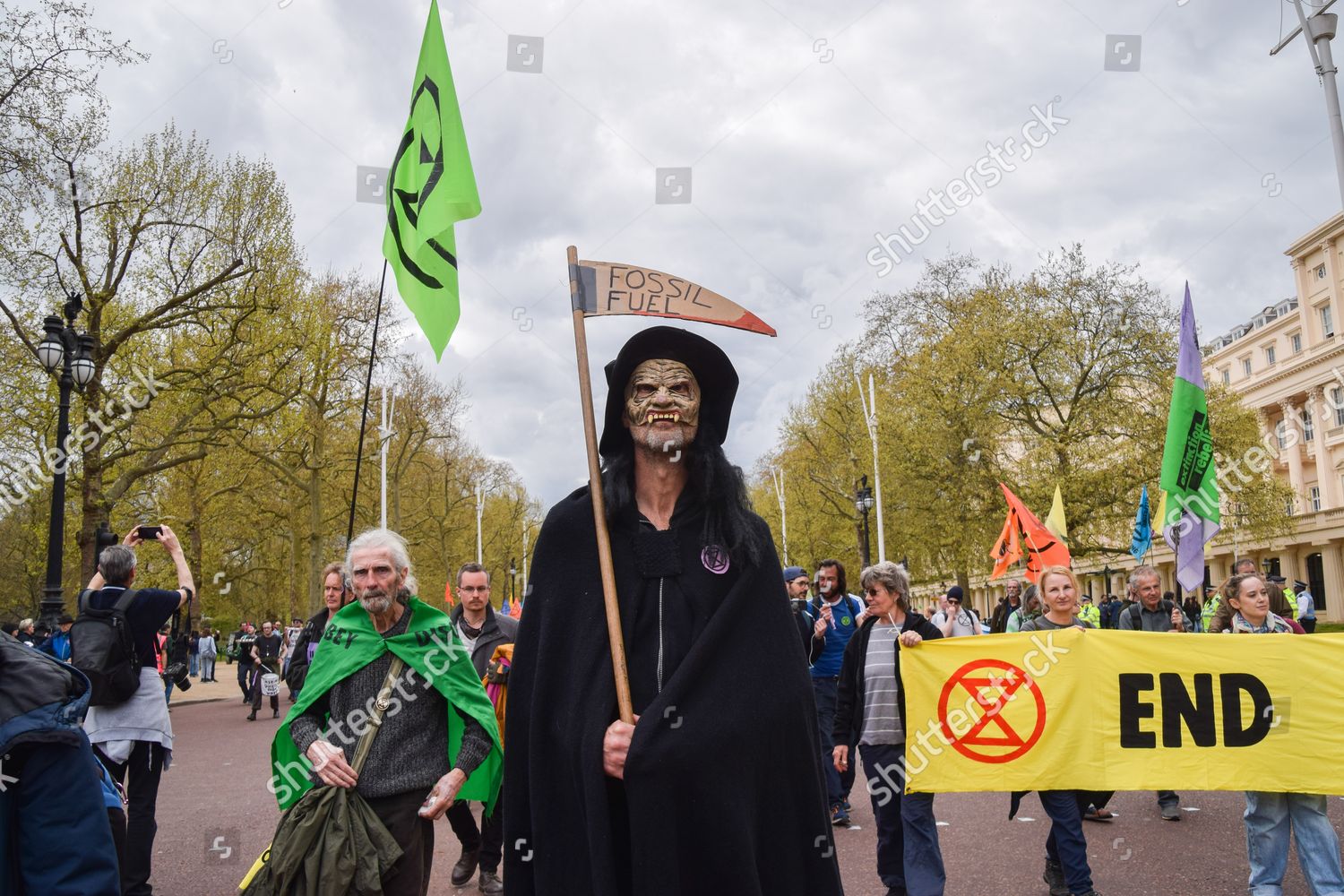 Protester Wearing Grim Reaper Costume Marches Editorial Stock Photo ...
