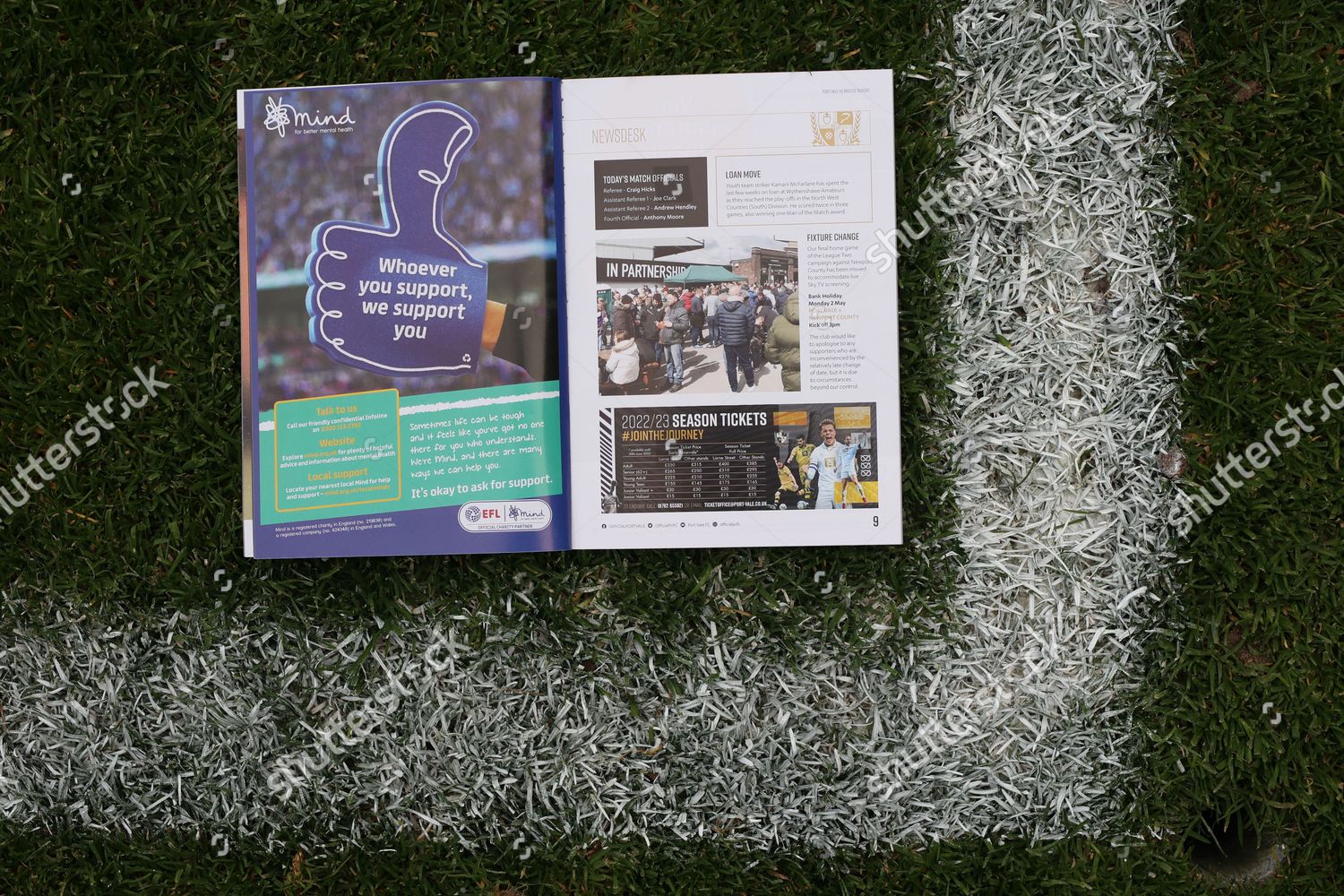 Mind Campaign Advert Back Matchday Programme Editorial Stock Photo ...