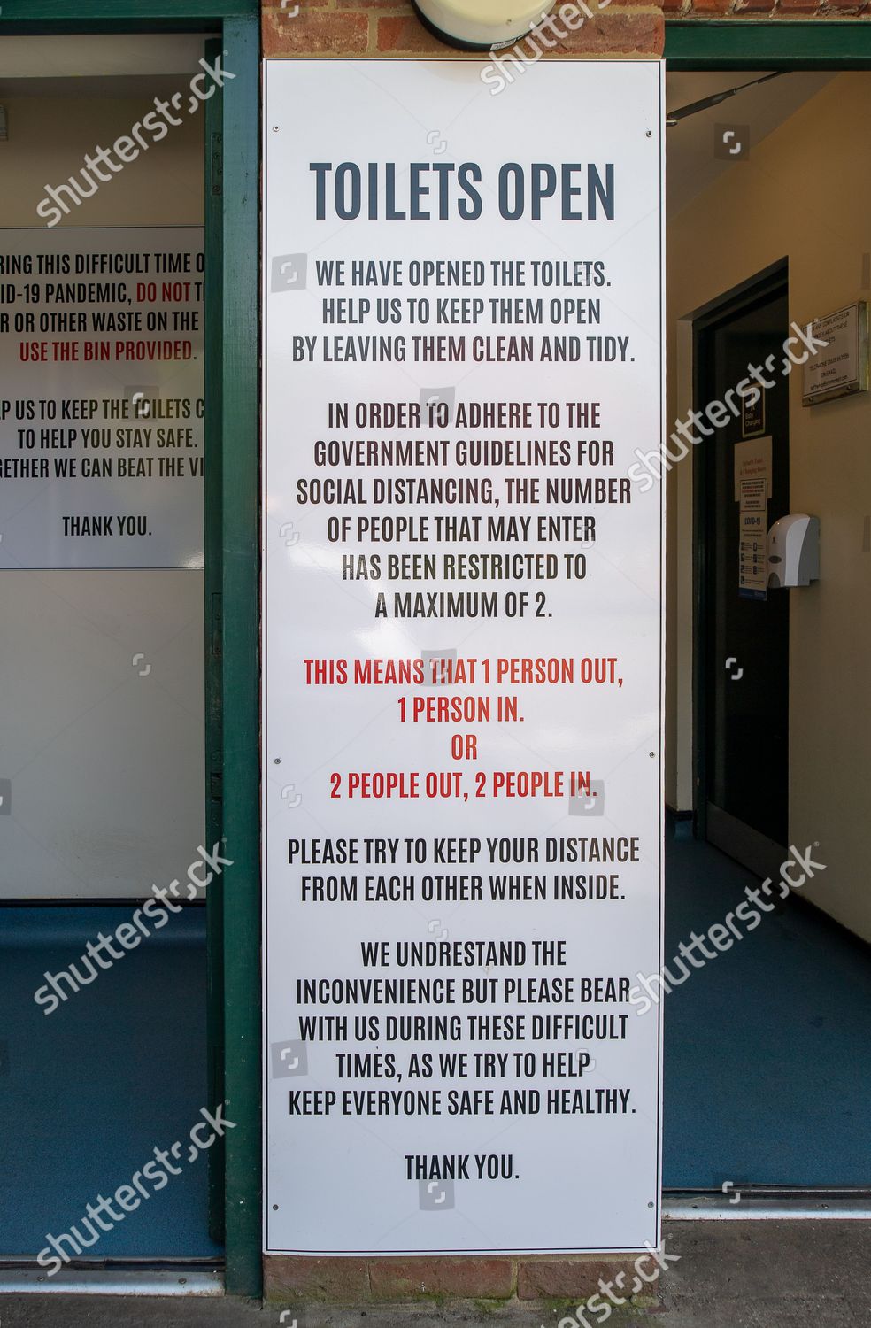 Notices Public Toilets Runnymede Reminder That Editorial Stock Photo ...
