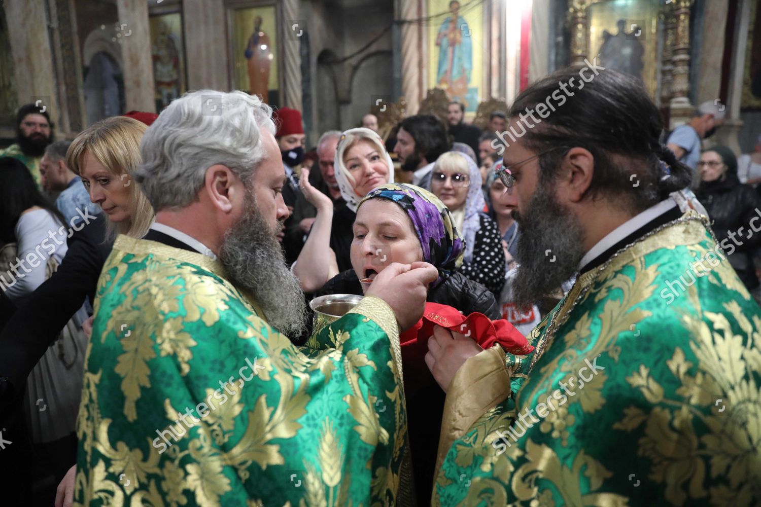 Greek Orthodox Monks During Orthodox Palm Editorial Stock Photo - Stock ...