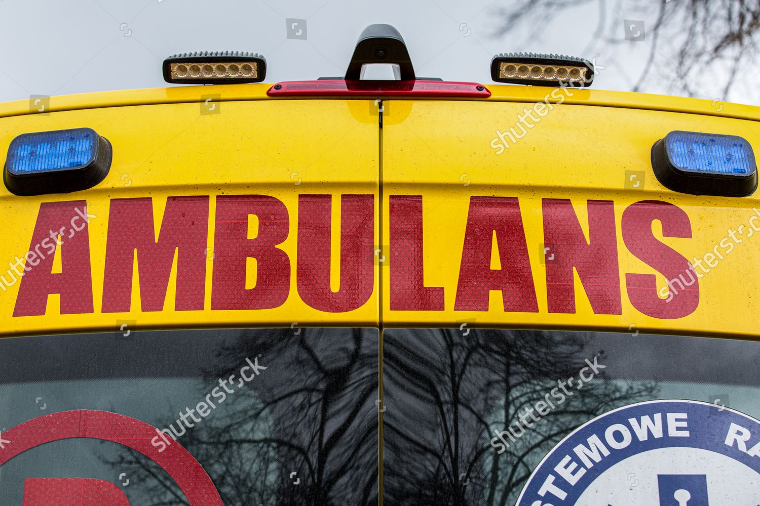 Red Ambulance Lettering Seen On Back Editorial Stock Photo - Stock ...