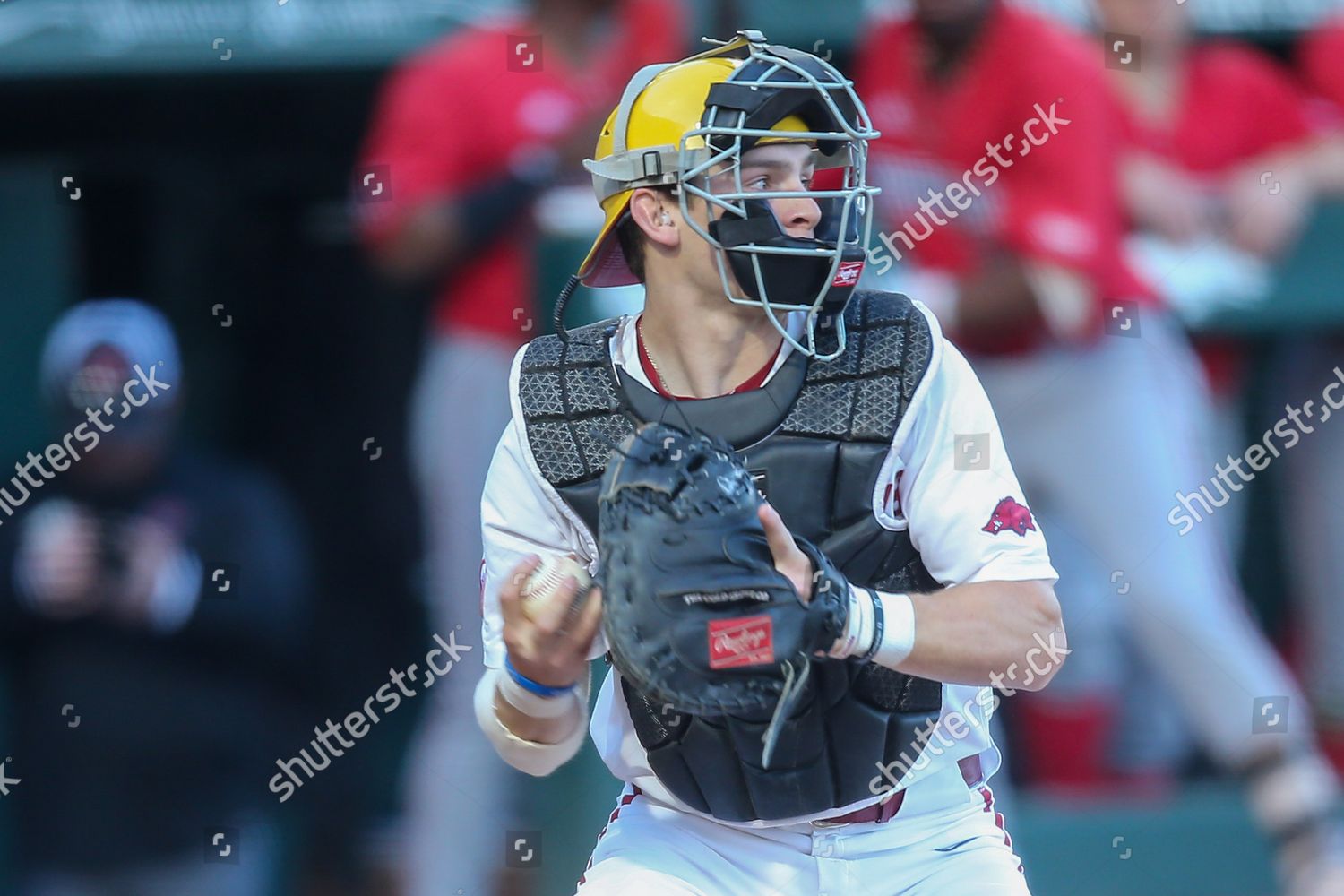 Razorback Catcher Dylan Leach 15 Comes Editorial Stock Photo - Stock ...
