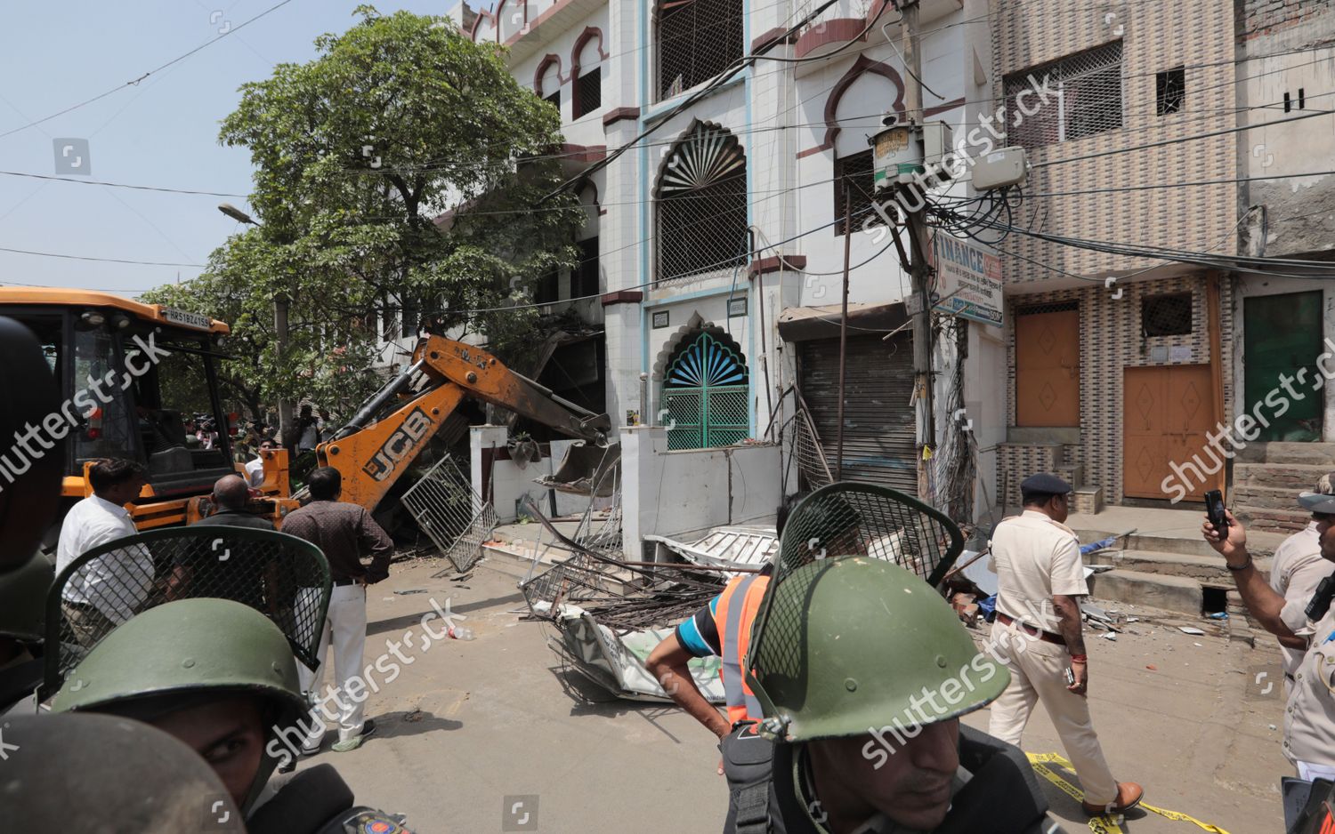 Bulldozer Dismantles Structures Outside Mosque During Editorial Stock ...