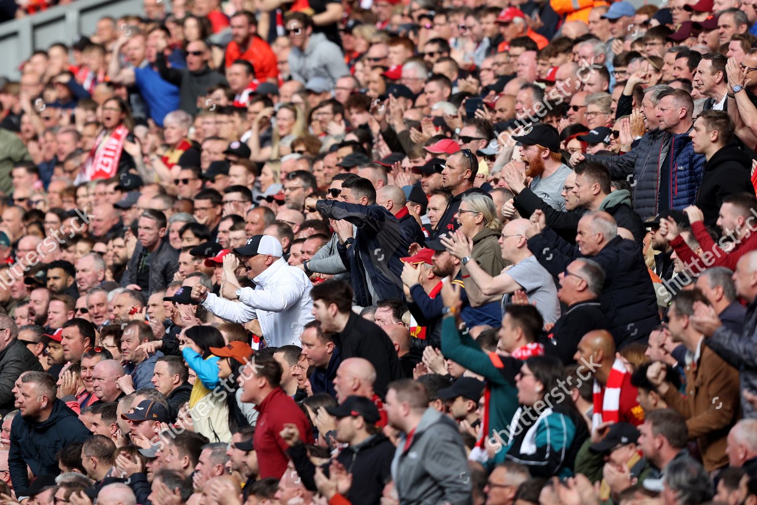 Liverpool Fans Shout Encouragement Editorial Stock Photo - Stock Image ...