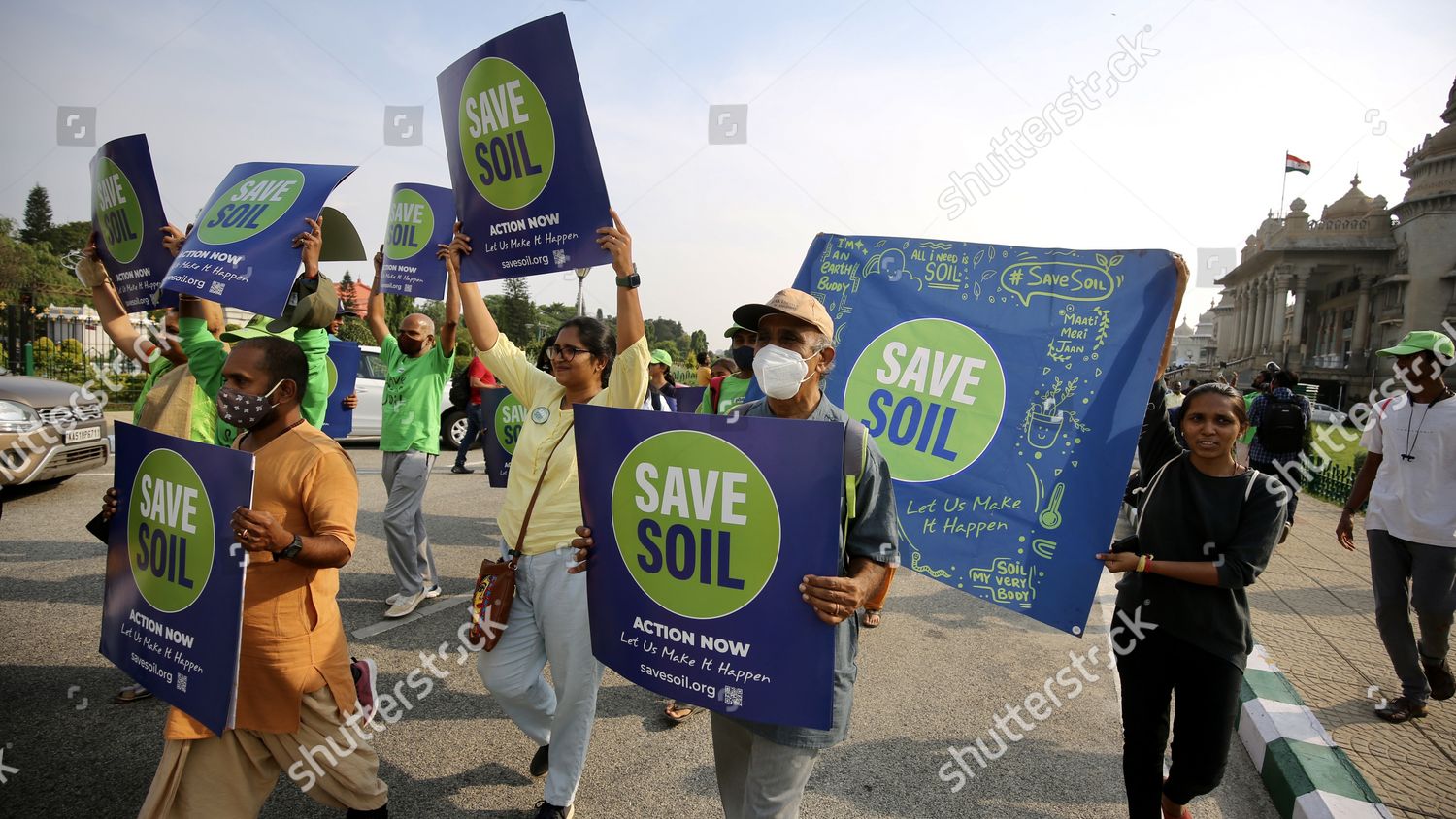 Students Hold Banners Placards During Walkathon Editorial Stock Photo ...
