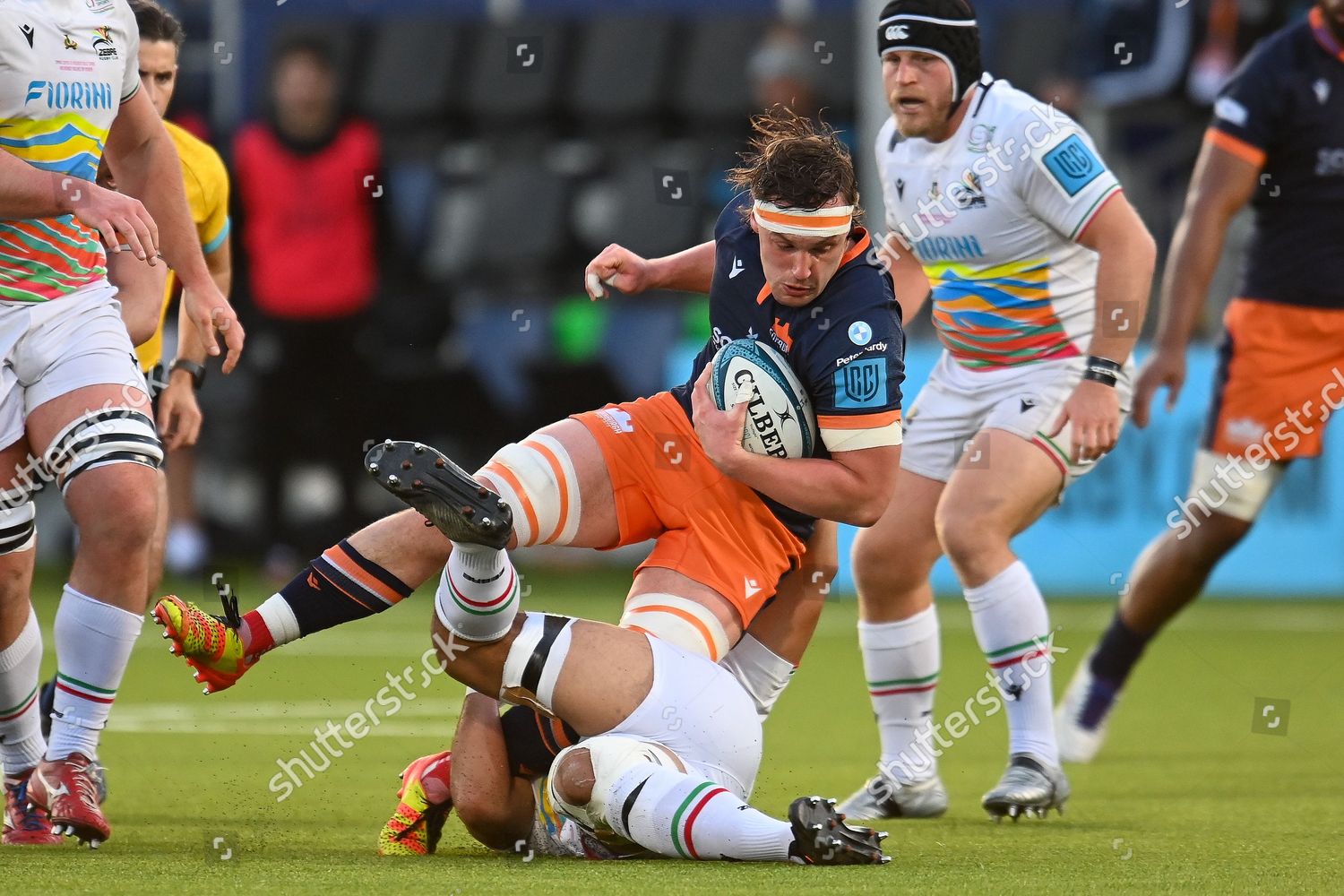 Edinburghs Ben Muncaster Charges Zebre Defence Editorial Stock Photo ...