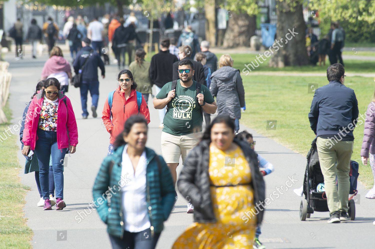 Busy Park Lots People Out Walking Editorial Stock Photo - Stock Image ...