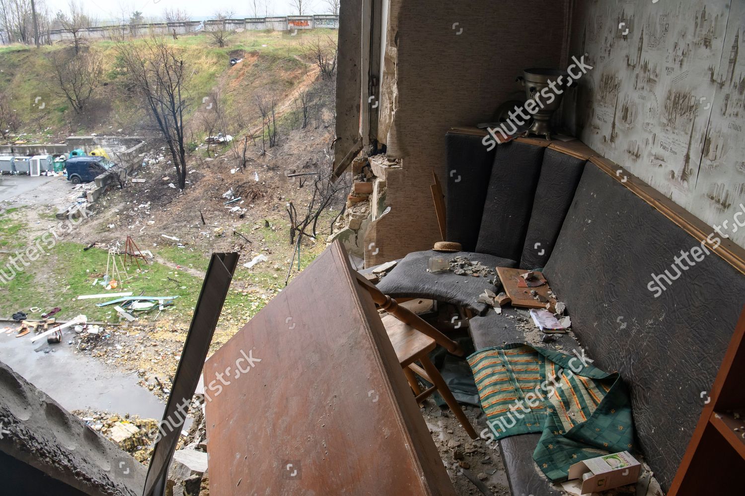 View Destroyed Living Room Residential Building Editorial Stock Photo ...