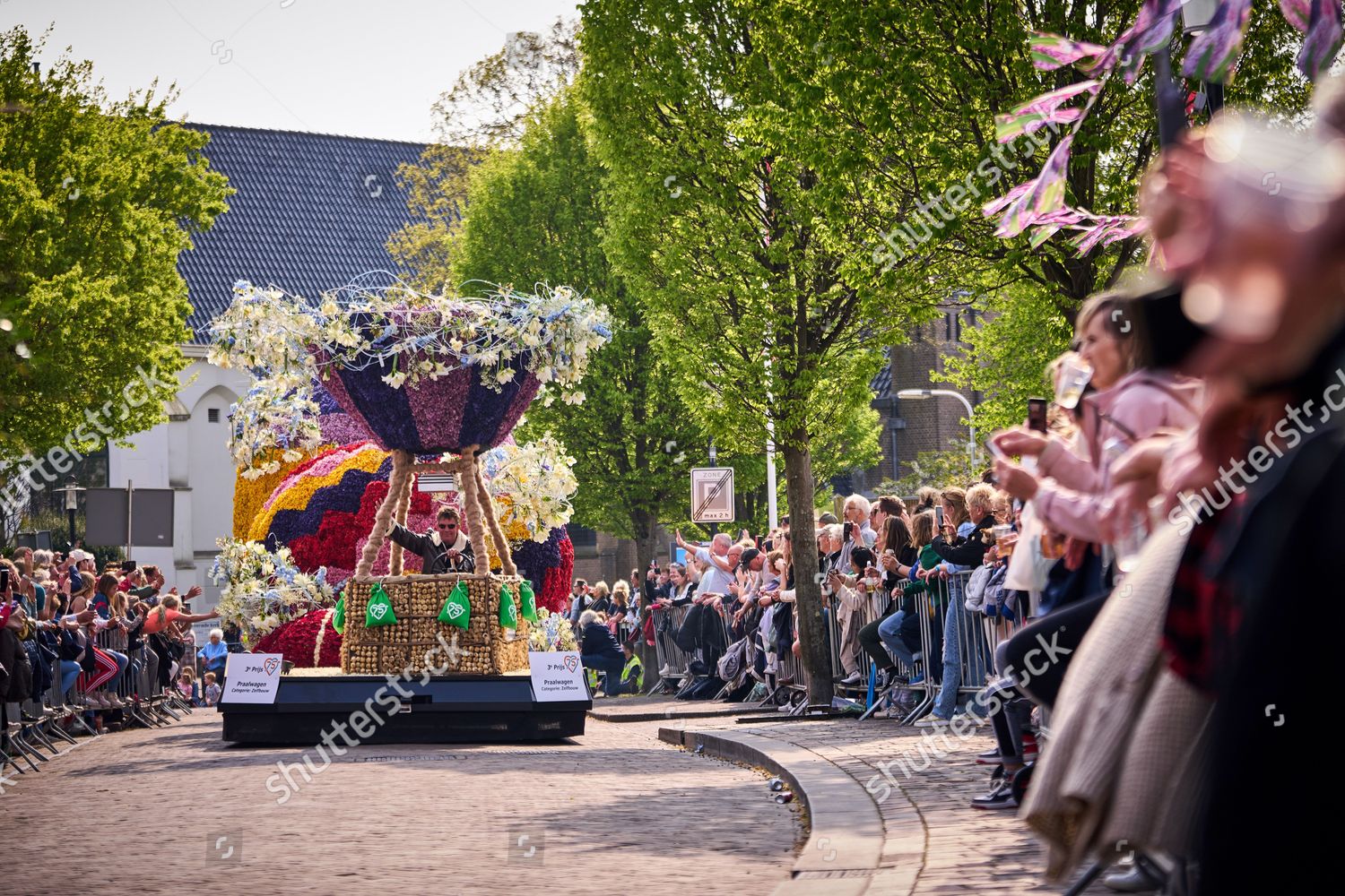 Flower Carriages Drive Through Lisse During Editorial Stock Photo ...