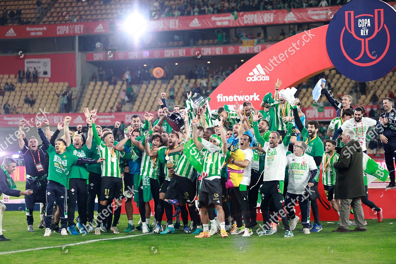 Real Betis Players Celebrating Victory Trophy Editorial Stock Photo ...