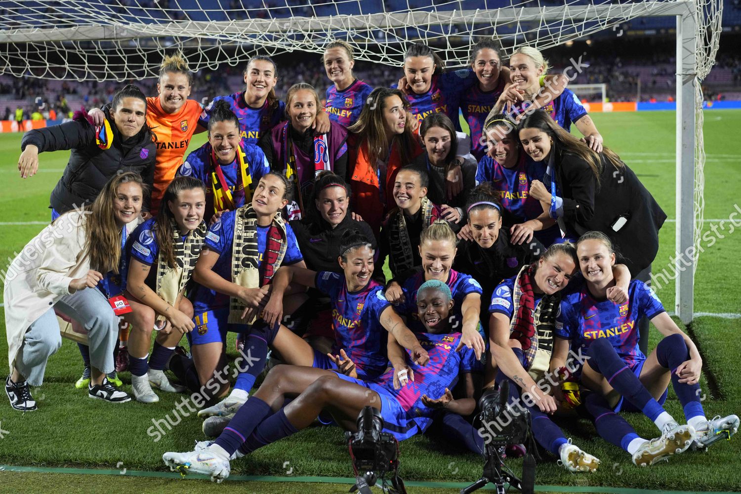 Barcelonas Team Celebrating Victory During Fc Editorial Stock Photo ...