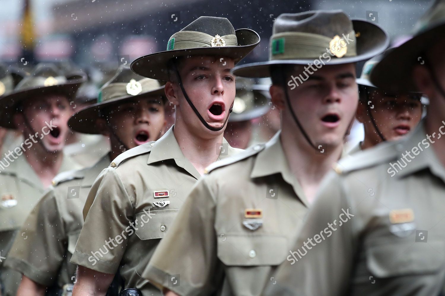 Members Australian Defense Force March During Editorial Stock Photo ...