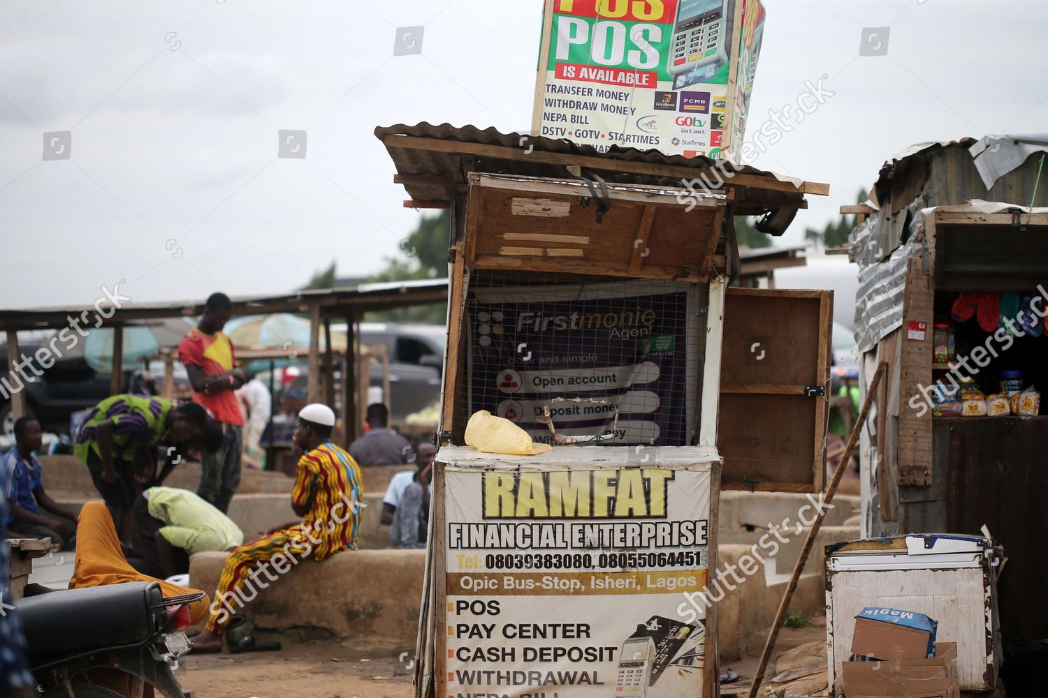 Makeshift Stall Banner Advertising Money Transfer Editorial Stock Photo ...