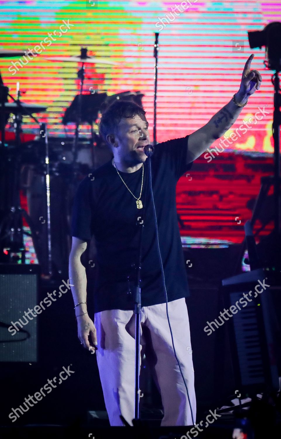 DAMON ALBARN BRITISH BAND GORILLAZ SINGS Editorial Stock Photo - Stock ...
