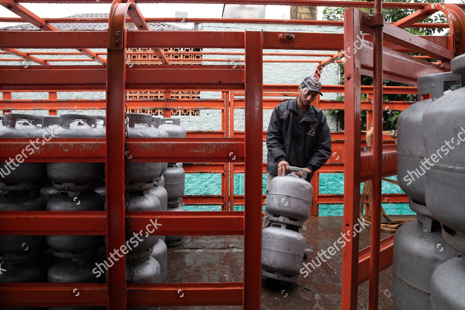 Worker Seen Gas Distribution Center Caxias Editorial Stock Photo ...